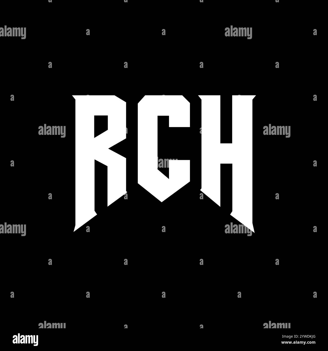 RCH letter logo design for technology company. RCH logo design black ...
