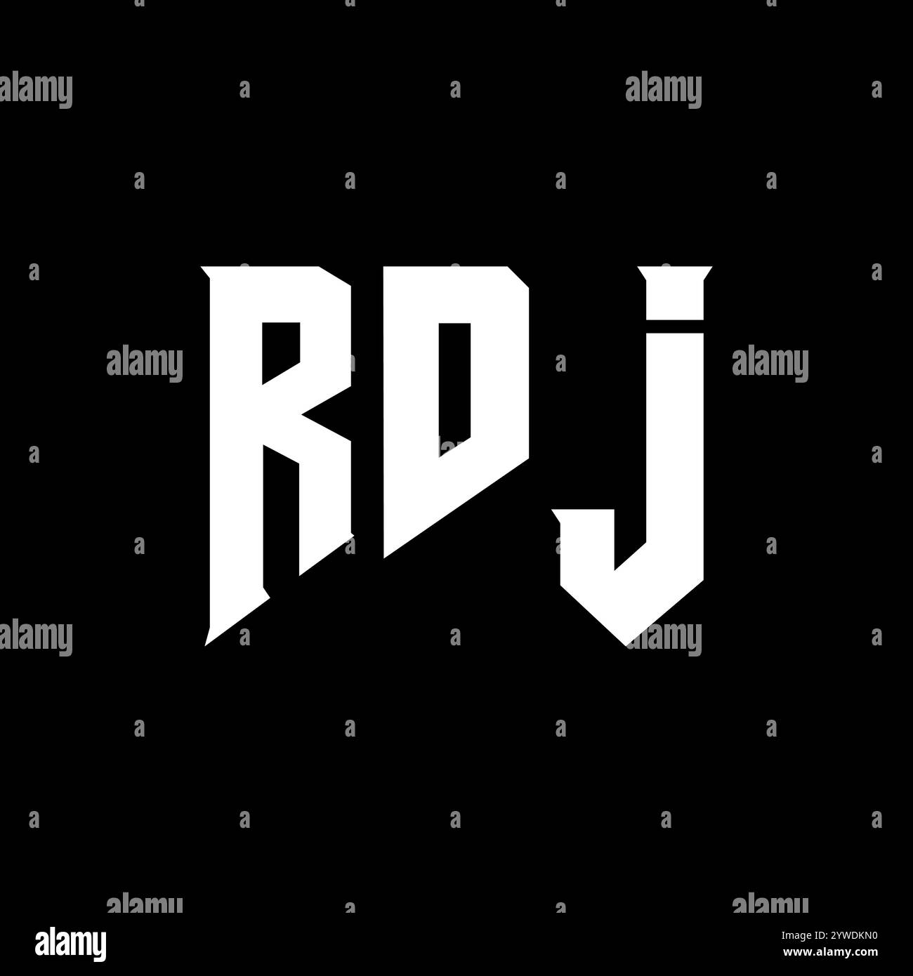RDJ letter logo design for technology company. RDJ logo design black and white color combination ...
