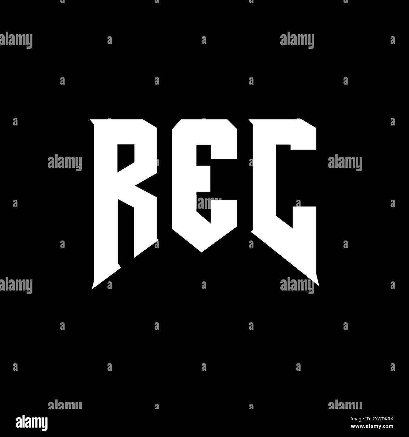 REC letter logo design for technology company. REC logo design black ...
