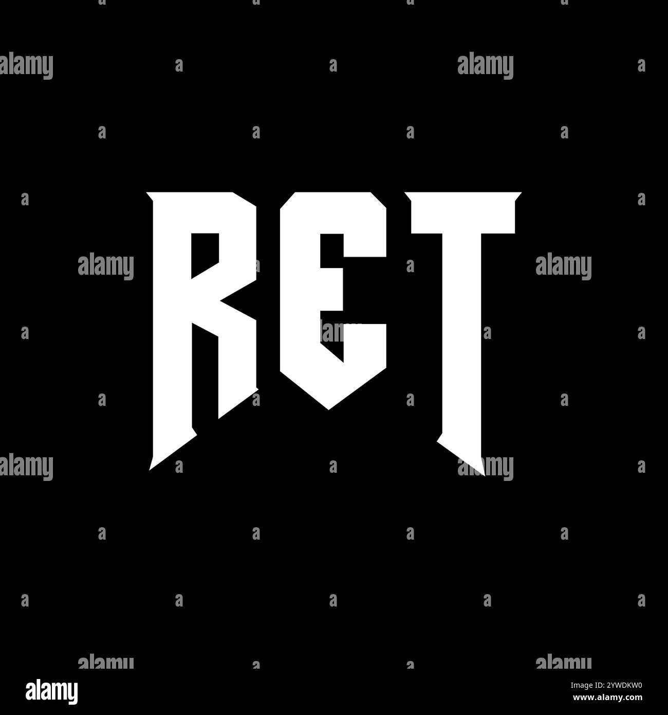 RET letter logo design for technology company. RET logo design black and white color combination ...