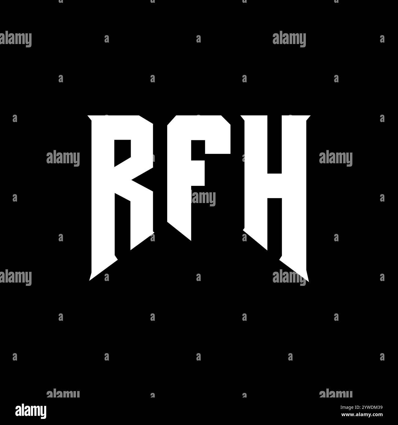 RFH letter logo design for technology company. RFH logo design black ...