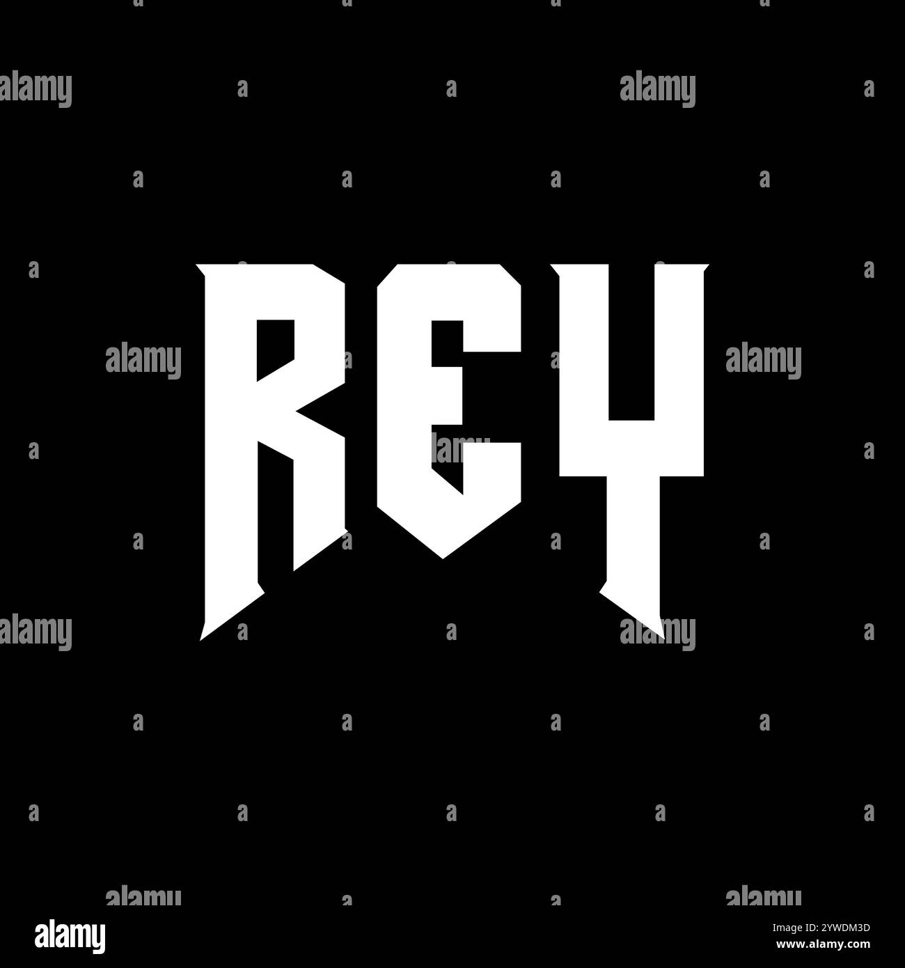 REY letter logo design for technology company. REY logo design black ...