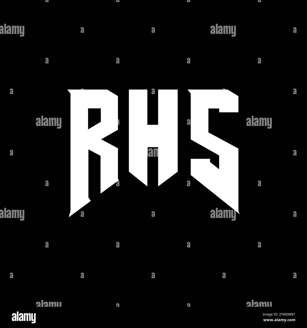 RHS letter logo design for technology company. RHS logo design black ...