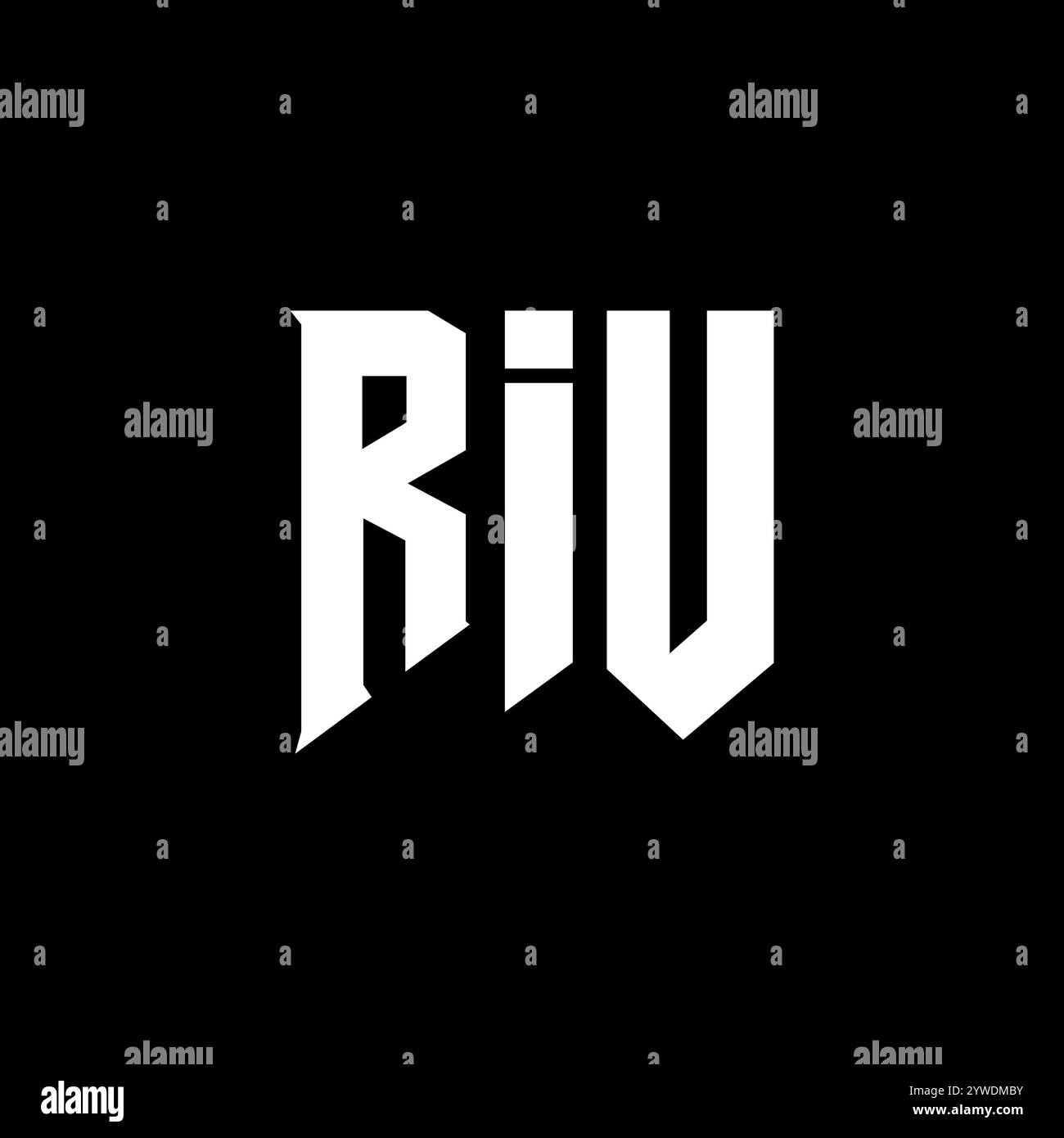 RIU letter logo design for technology company. RIU logo design black ...