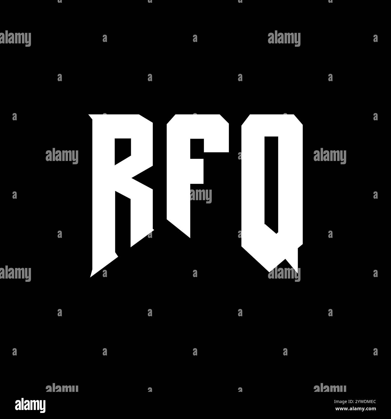 RFQ letter logo design for technology company. RFQ logo design black ...