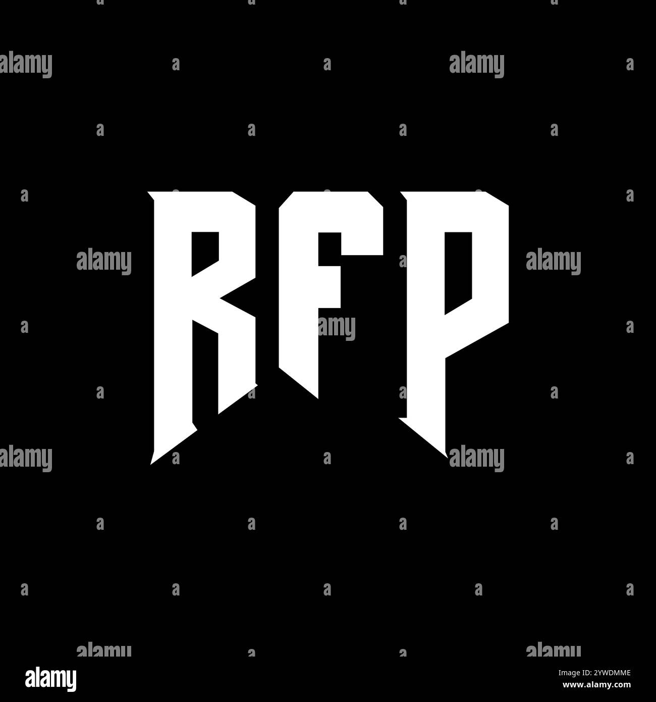 RFP letter logo design for technology company. RFP logo design black ...