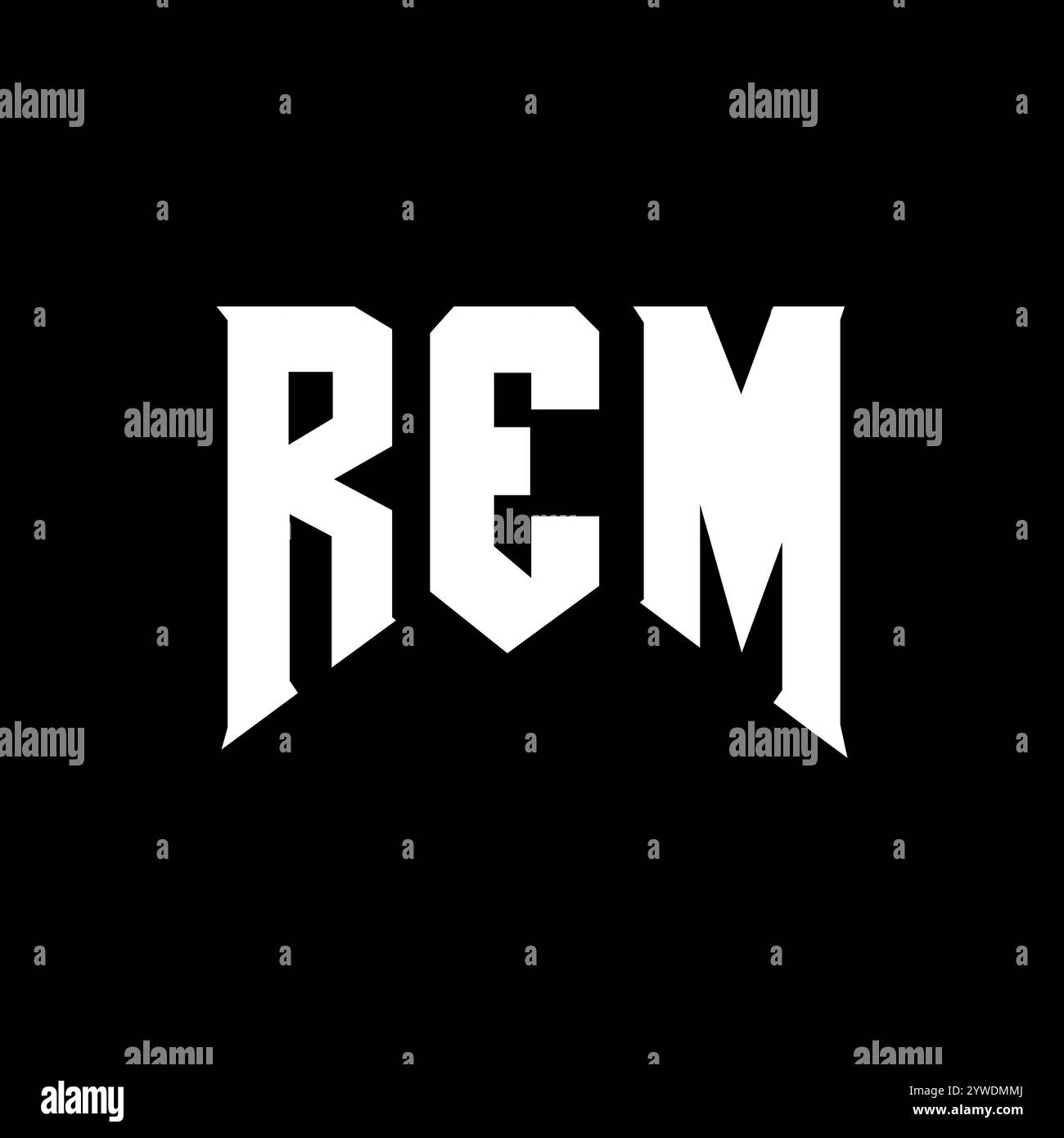 REM letter logo design for technology company. REM logo design black ...