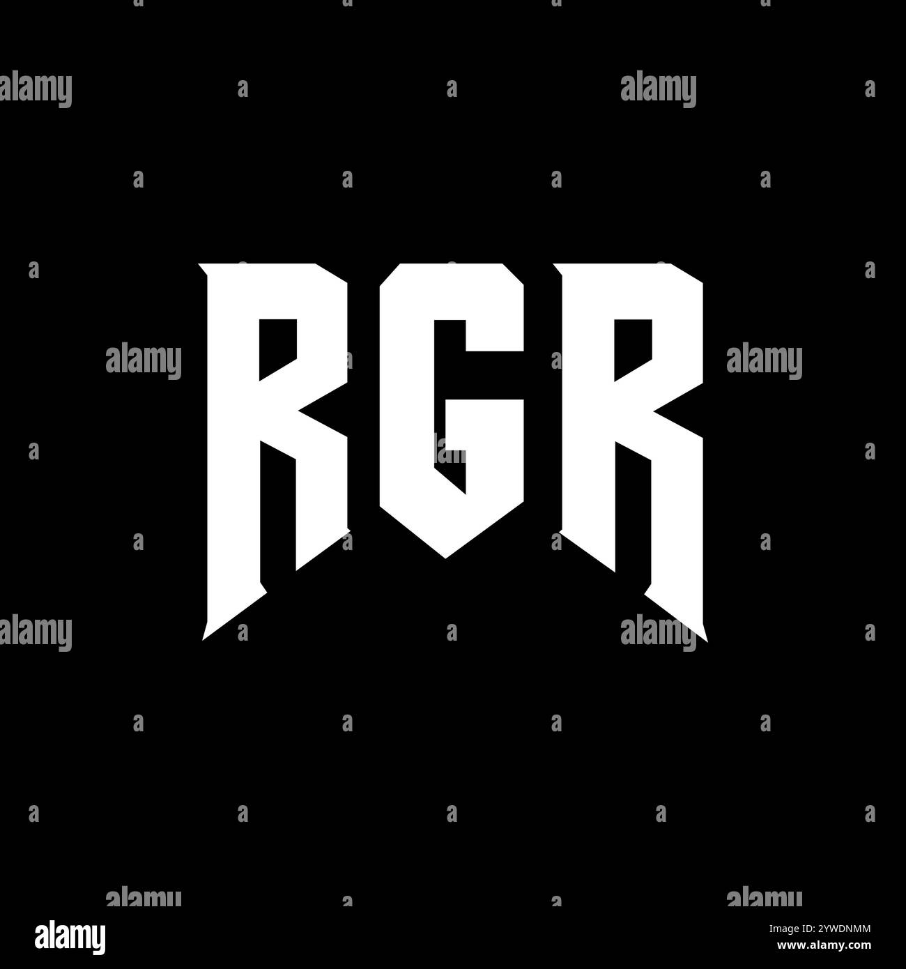 RGR letter logo design for technology company. RGR logo design black and white color combination ...