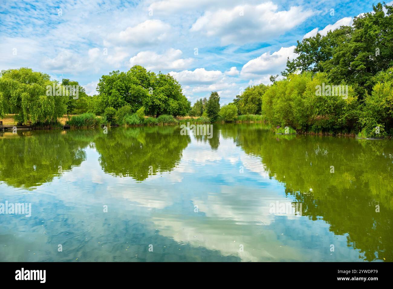 Waterscape of Mount Pond in Clapham Common park. London. England, UK ...