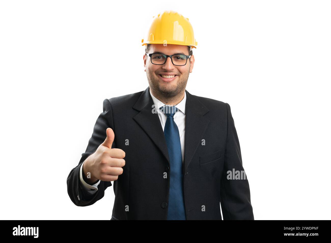 Friendly male contractor or engineer wearing business clothing smiling ...