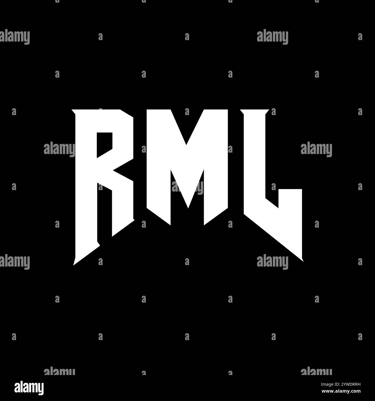 RML letter logo design for technology company. RML logo design black and white color combination ...