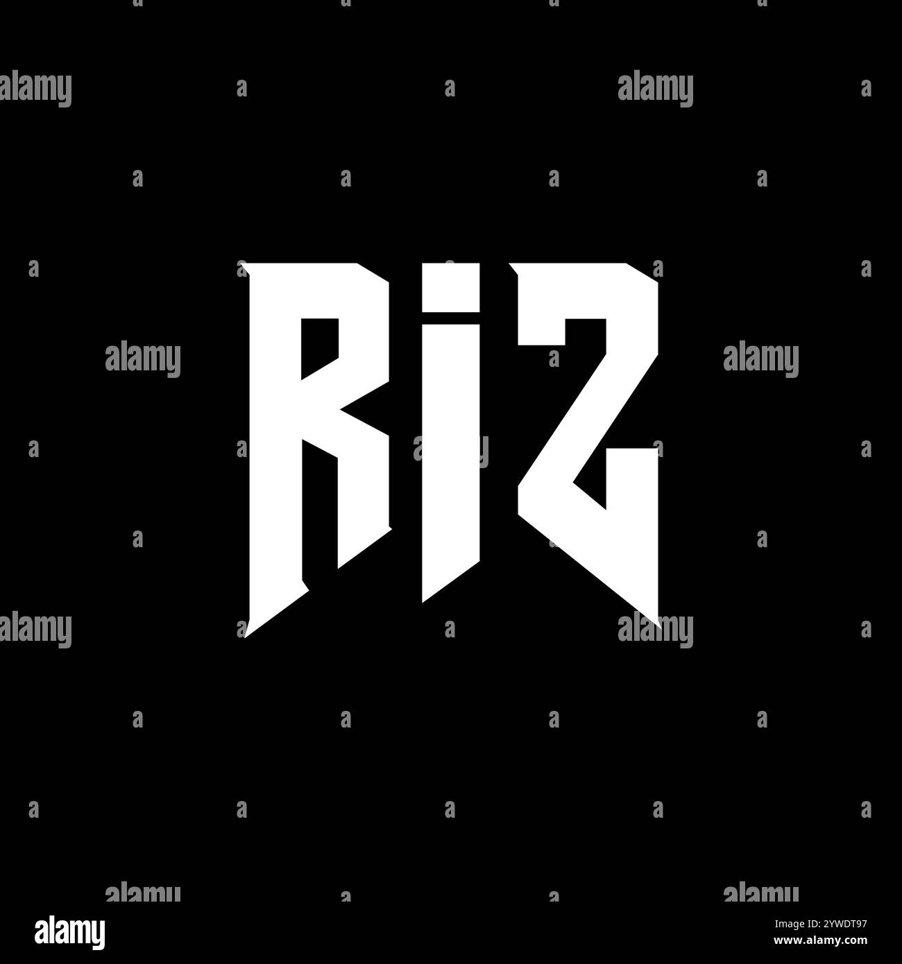 RIZ letter logo design for technology company. RIZ logo design black ...