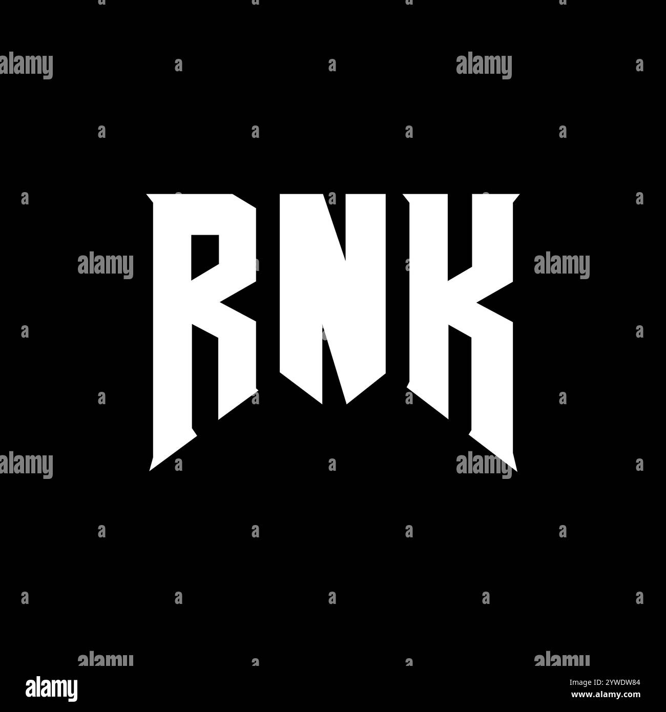 RNK letter logo design for technology company. RNK logo design black ...