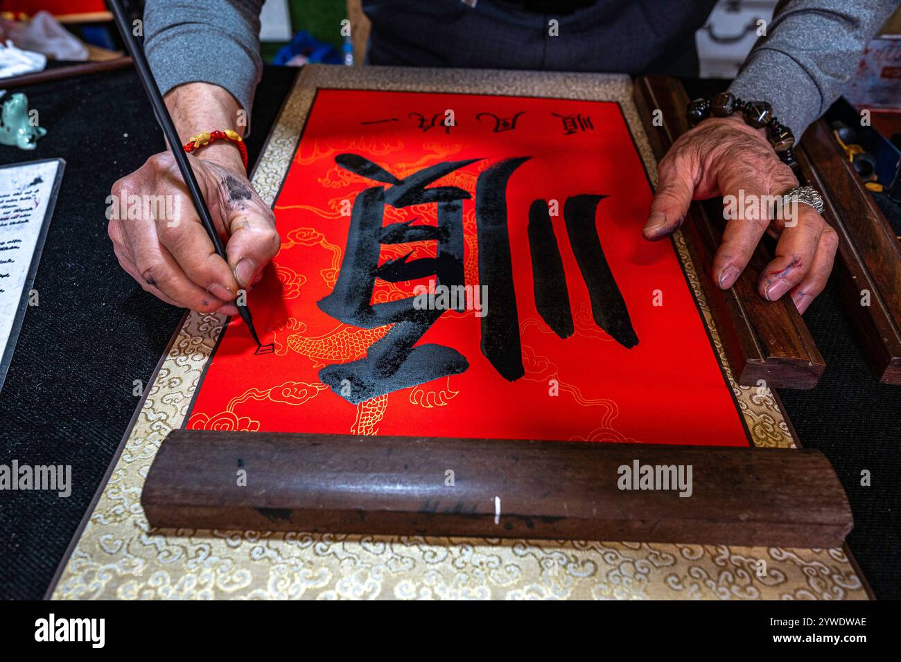 Vietnam, Hanoi, 2024-02-14, Tet festival, Chinese new year, calligraphy ...