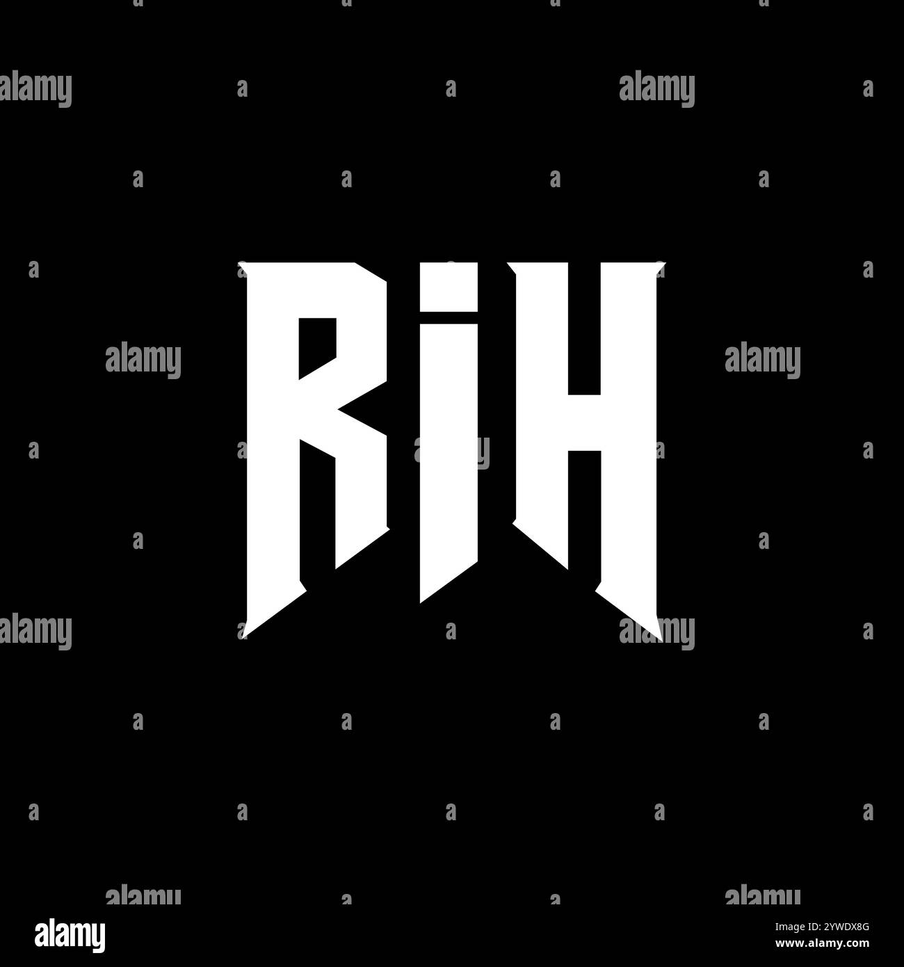 RIH letter logo design for technology company. RIH logo design black ...