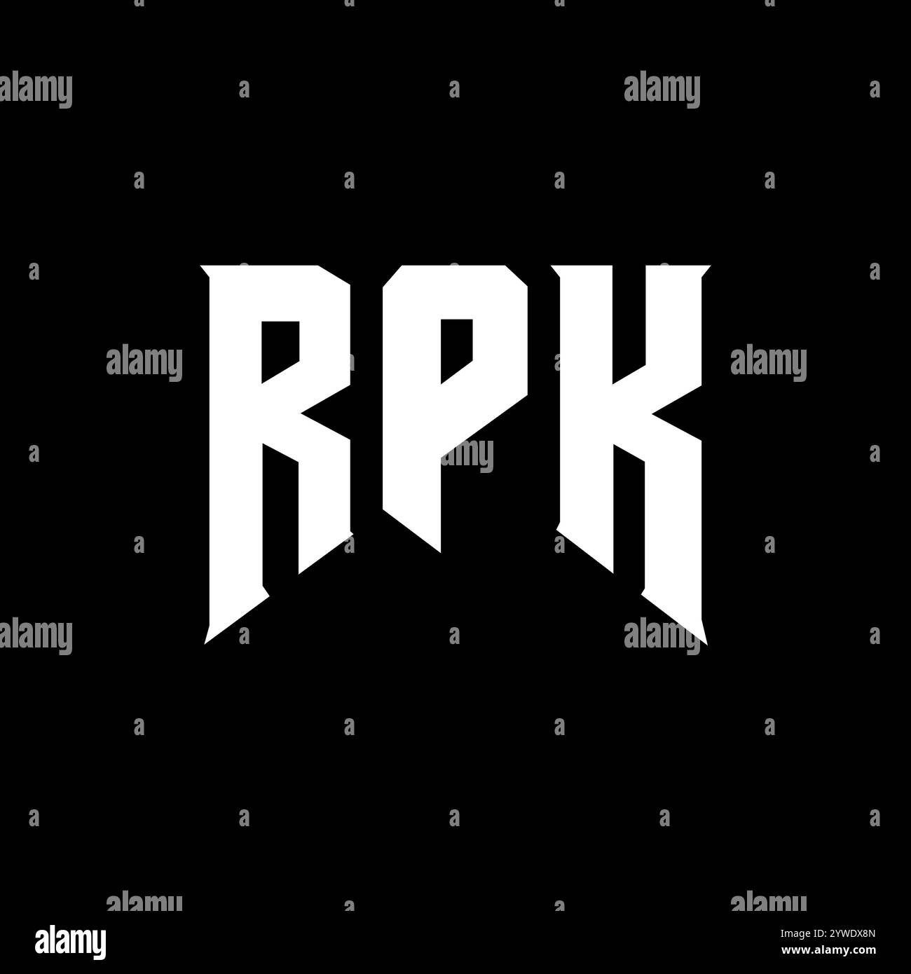 RPK letter logo design for technology company. RPK logo design black and white color combination ...