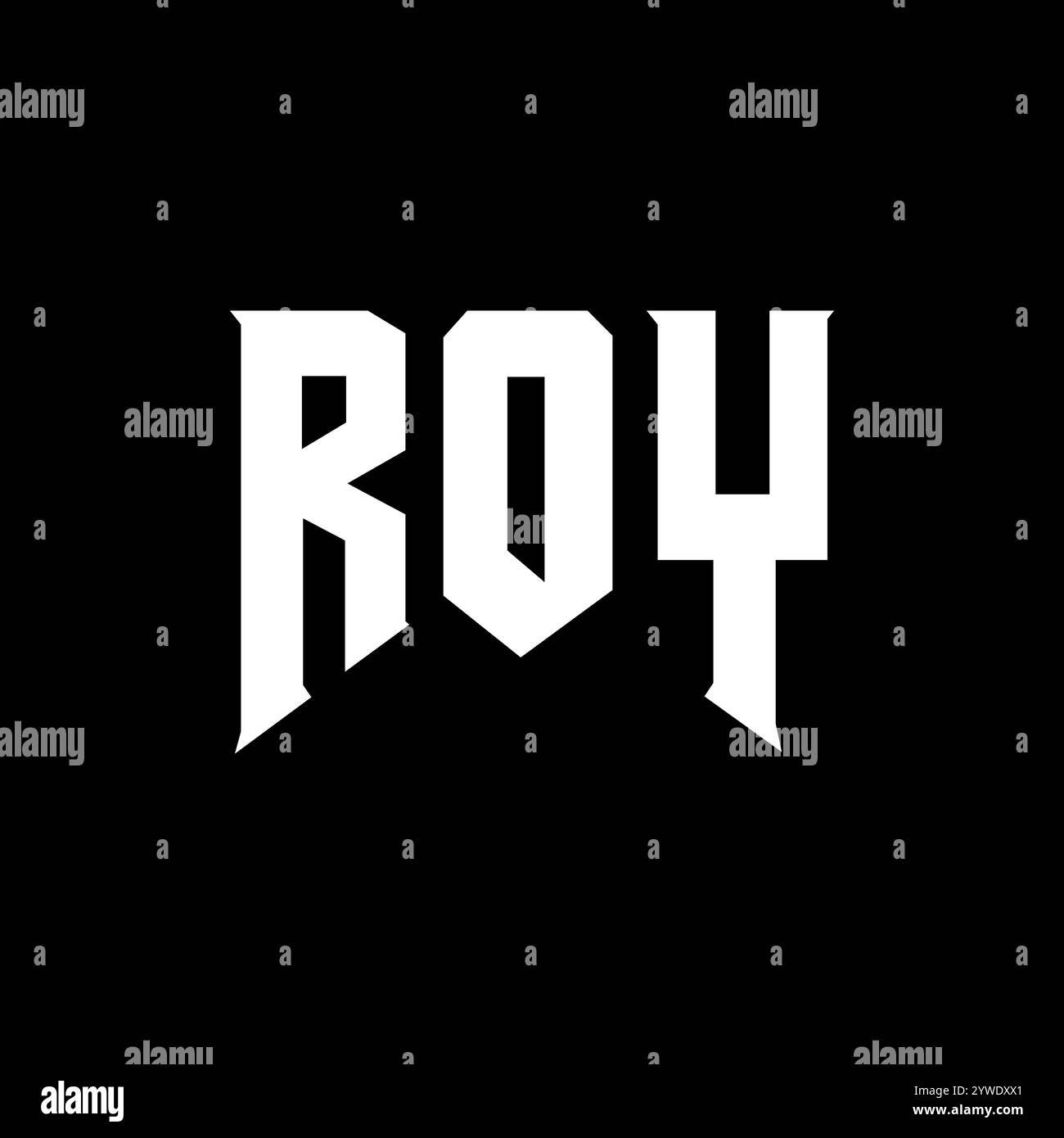 ROY letter logo design for technology company. ROY logo design black ...
