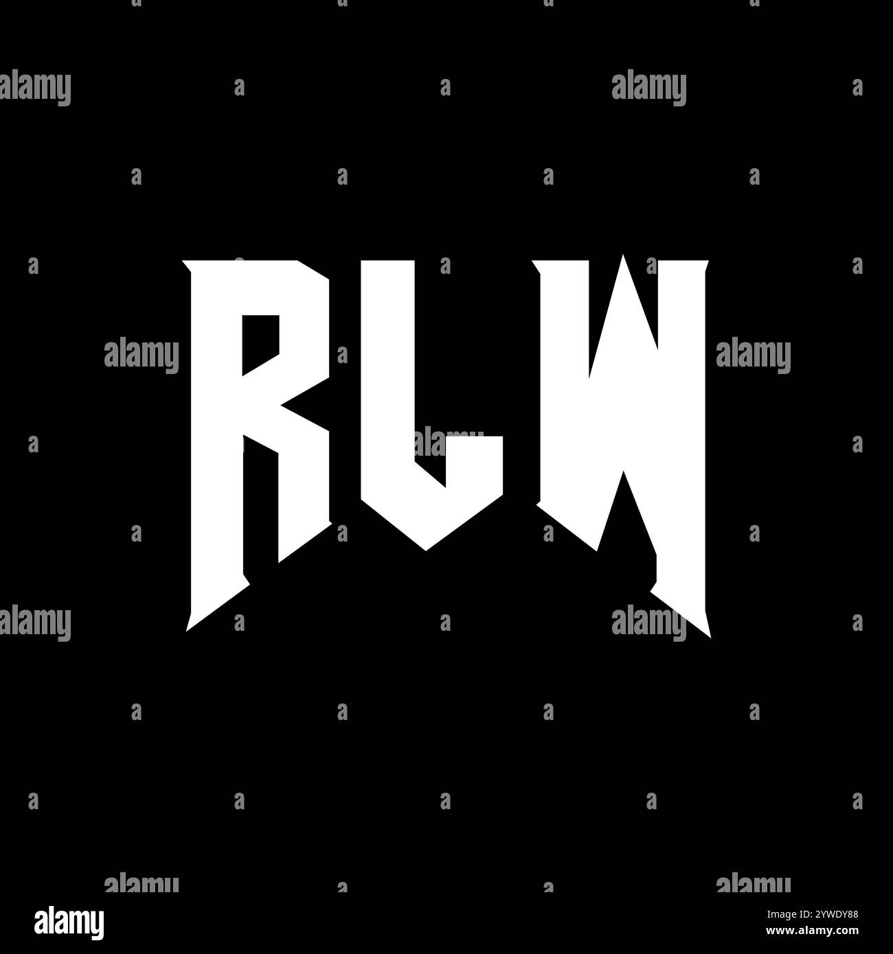 RLW letter logo design for technology company. RLW logo design black ...