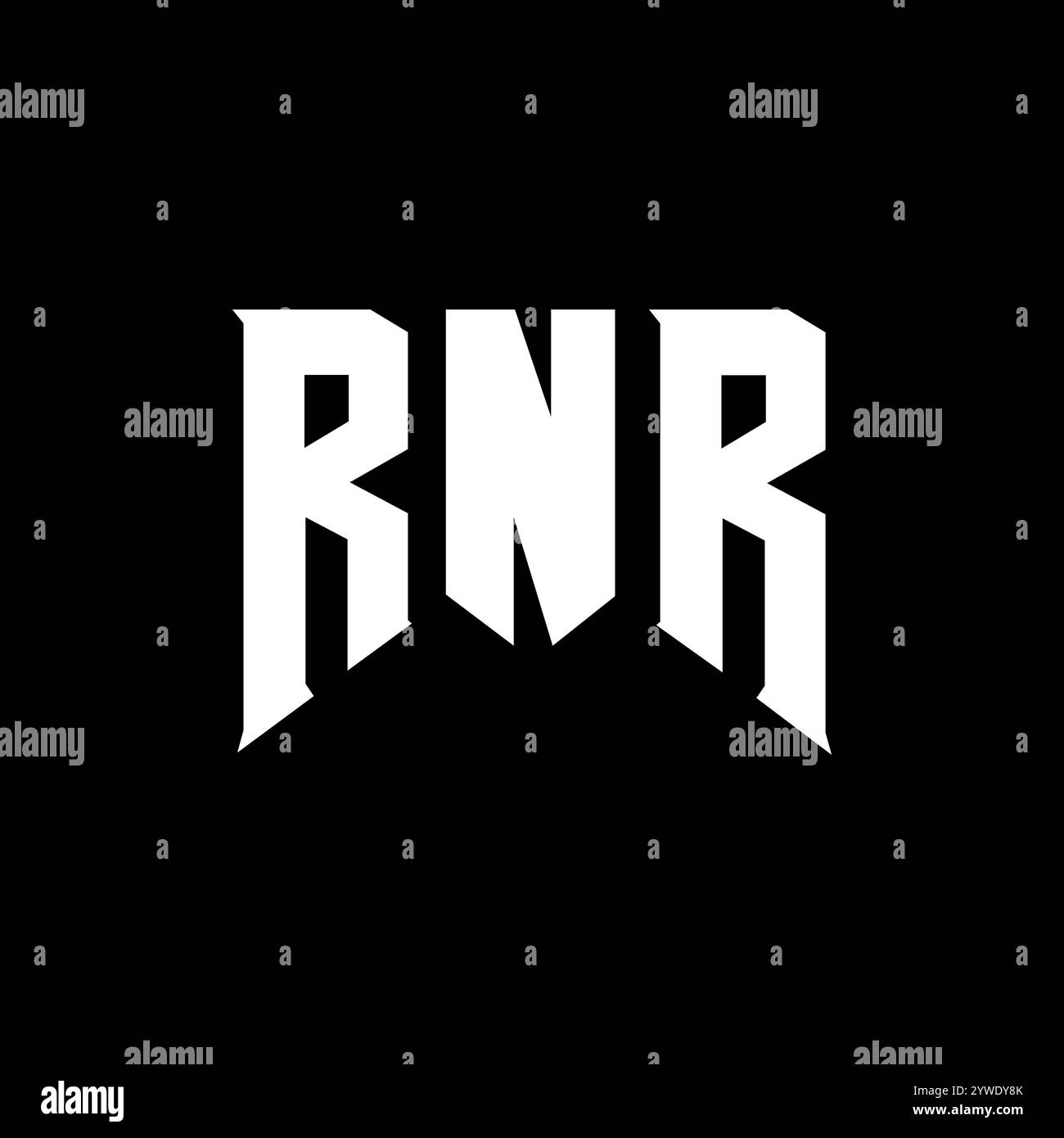 RNR letter logo design for technology company. RNR logo design black and white color combination ...