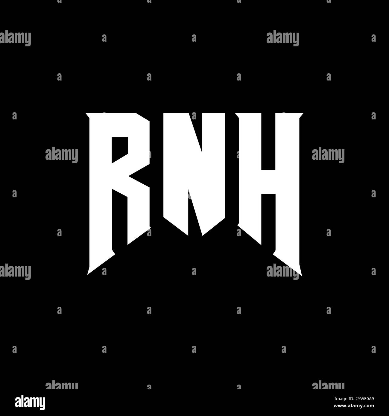 RNH letter logo design for technology company. RNH logo design black ...