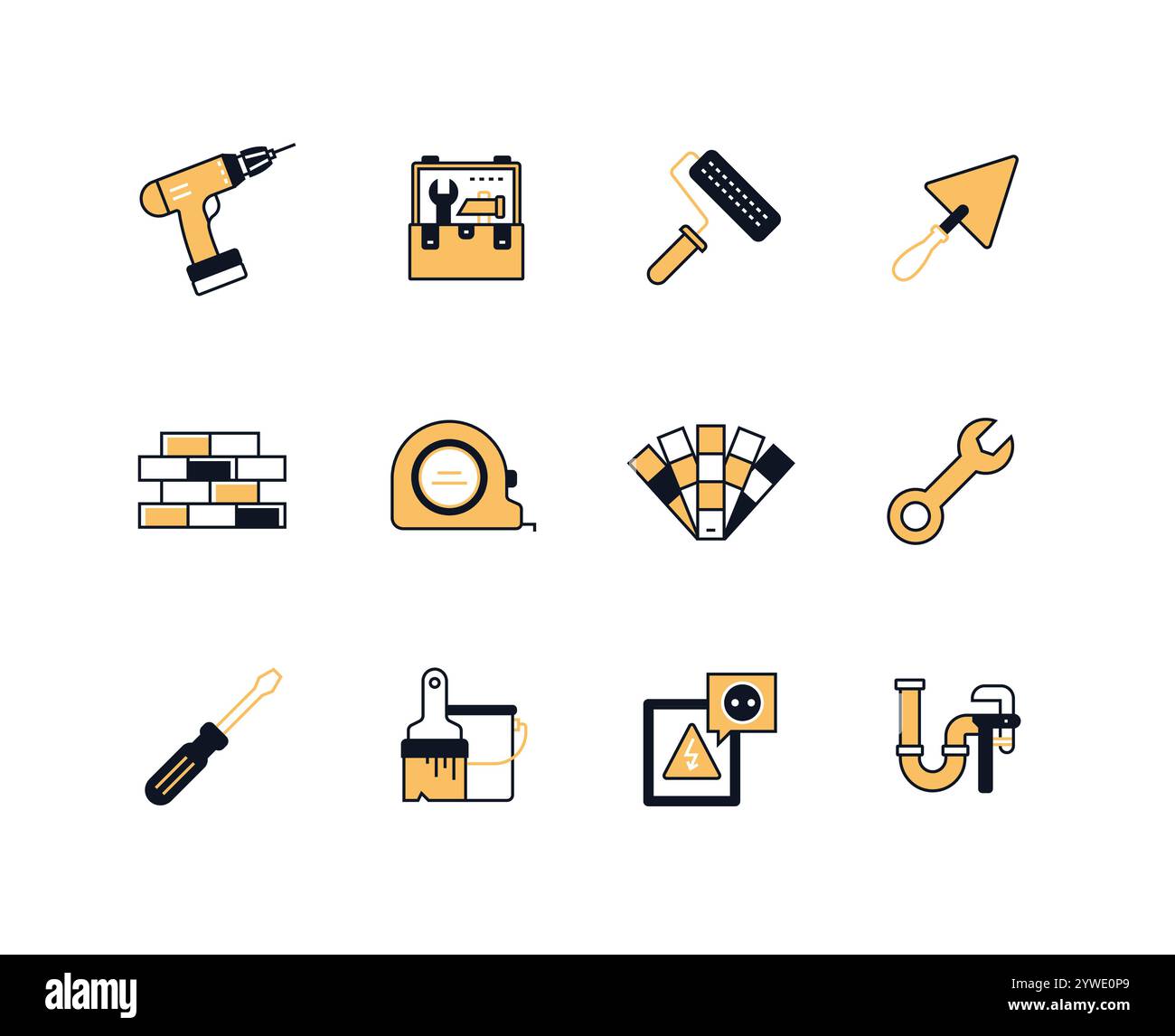 Repair and tools - line design style icons set Stock Vector Image & Art ...