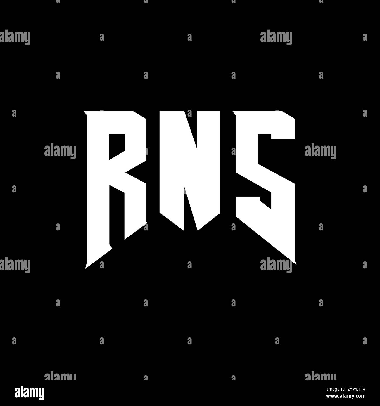RNS letter logo design for technology company. RNS logo design black ...