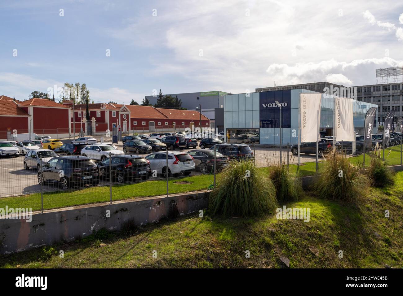 Modern volvo dealership in lisbon, portugal, displaying a range of ...