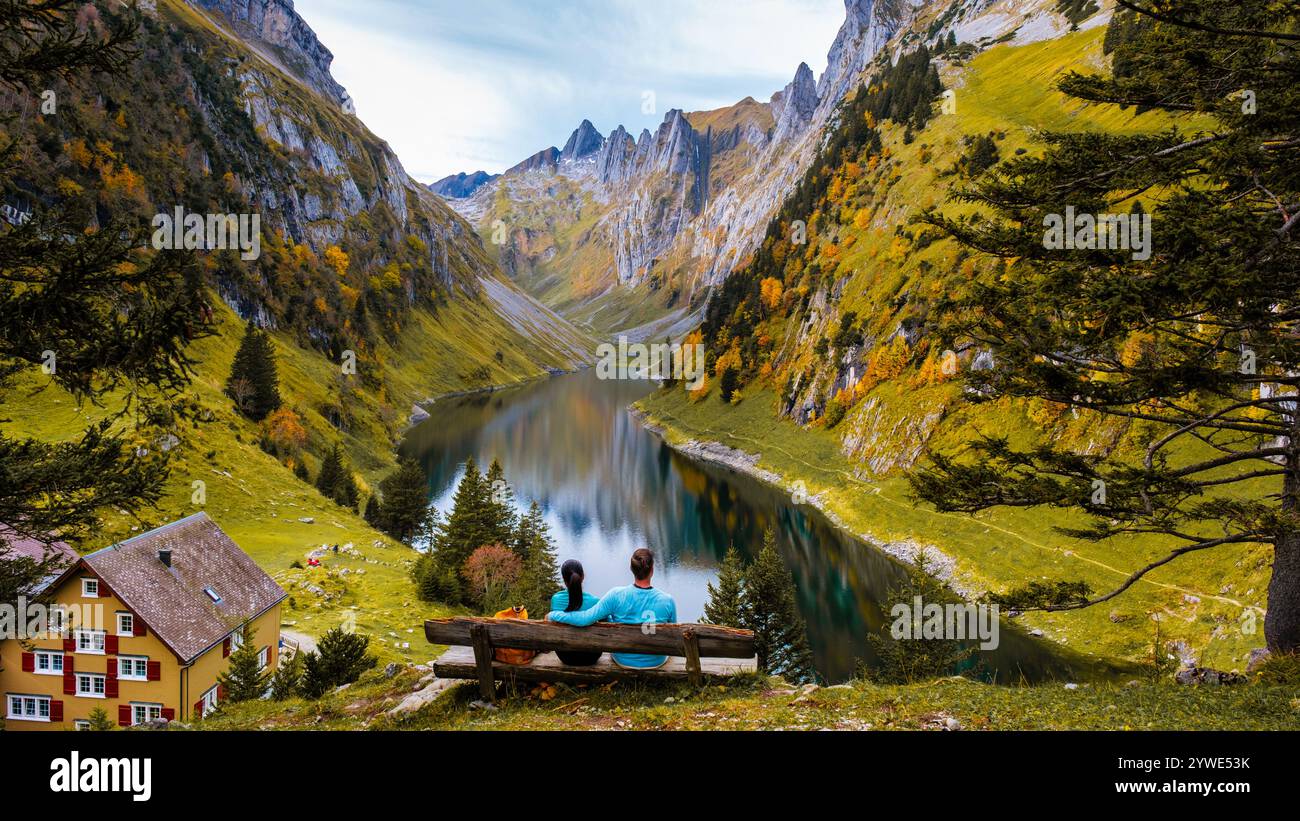 Overlooking the stunning falensee in appenzell hi-res stock photography ...