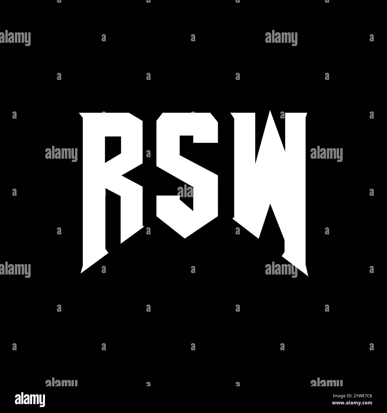 RSW letter logo design for technology company. RSW logo design black and white color combination ...