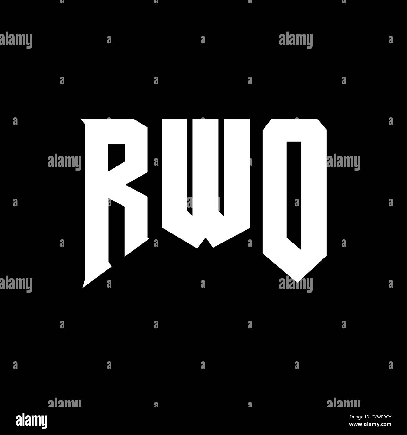 RWO letter logo design for technology company. RWO logo design black and white color combination ...