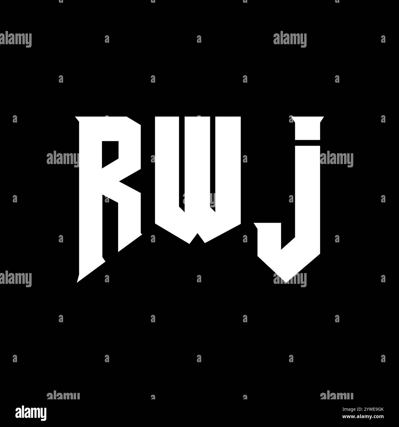 RWJ letter logo design for technology company. RWJ logo design black and white color combination ...