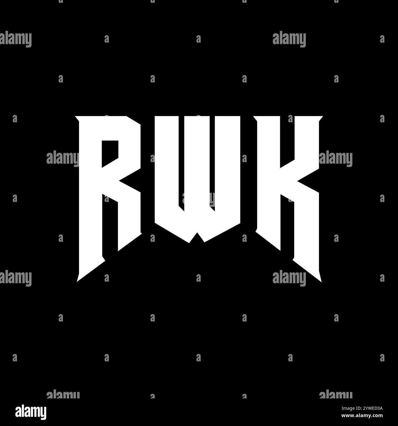 RWK letter logo design for technology company. RWK logo design black ...