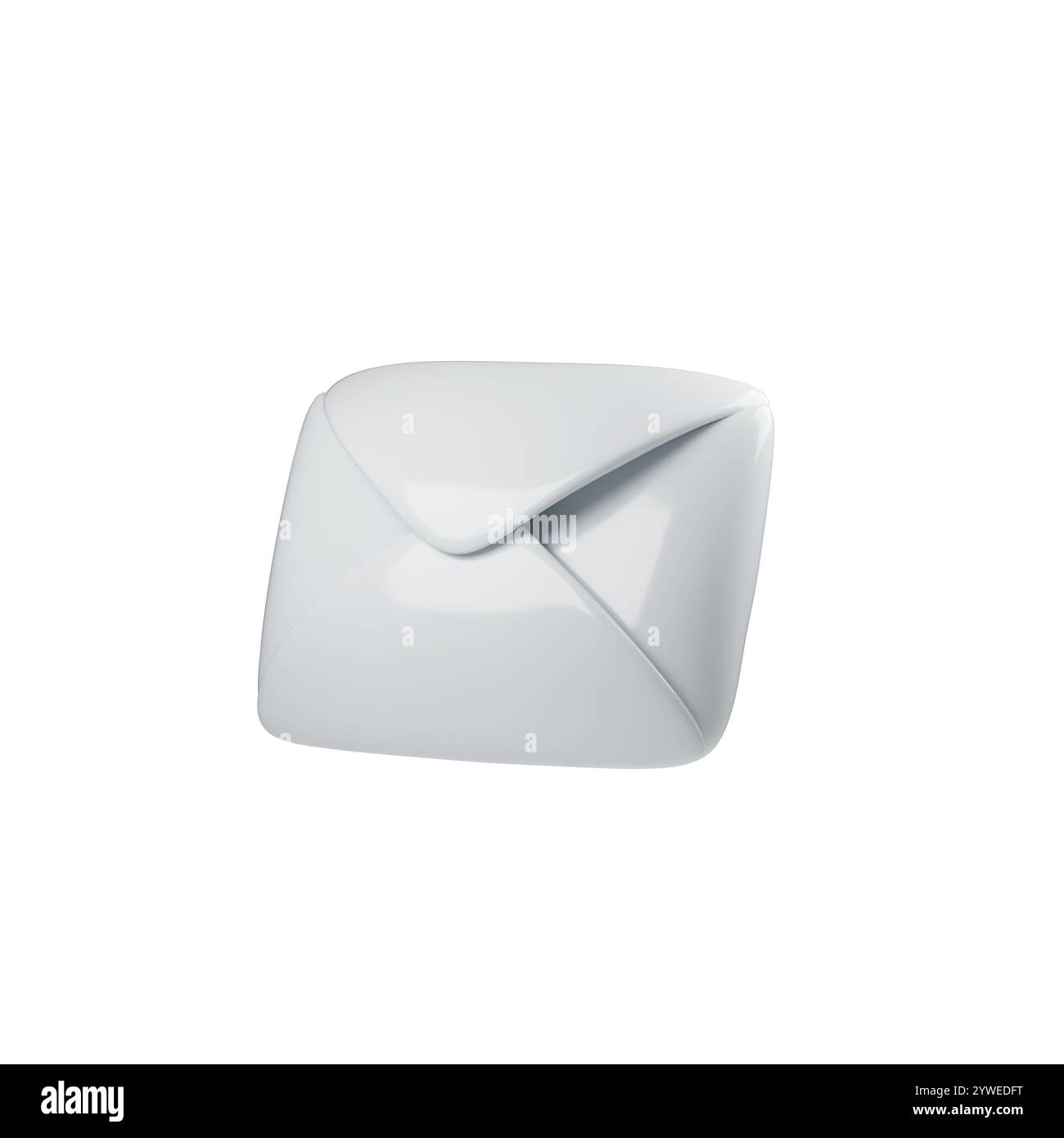 3d clean, minimalist illustration of a white envelope, embodying ...