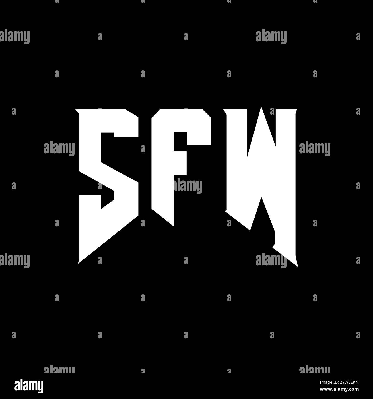 SFW letter logo design for technology company. SFW logo design black ...