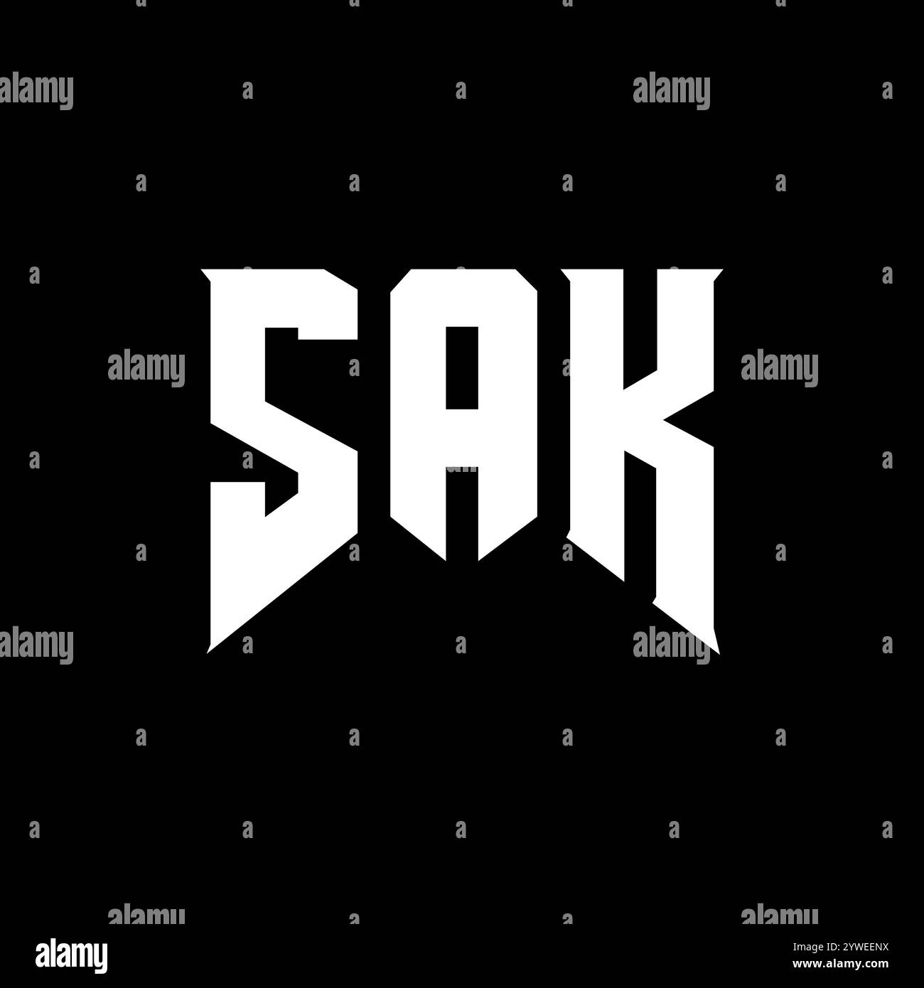 SAK letter logo design for technology company. SAK logo design black ...