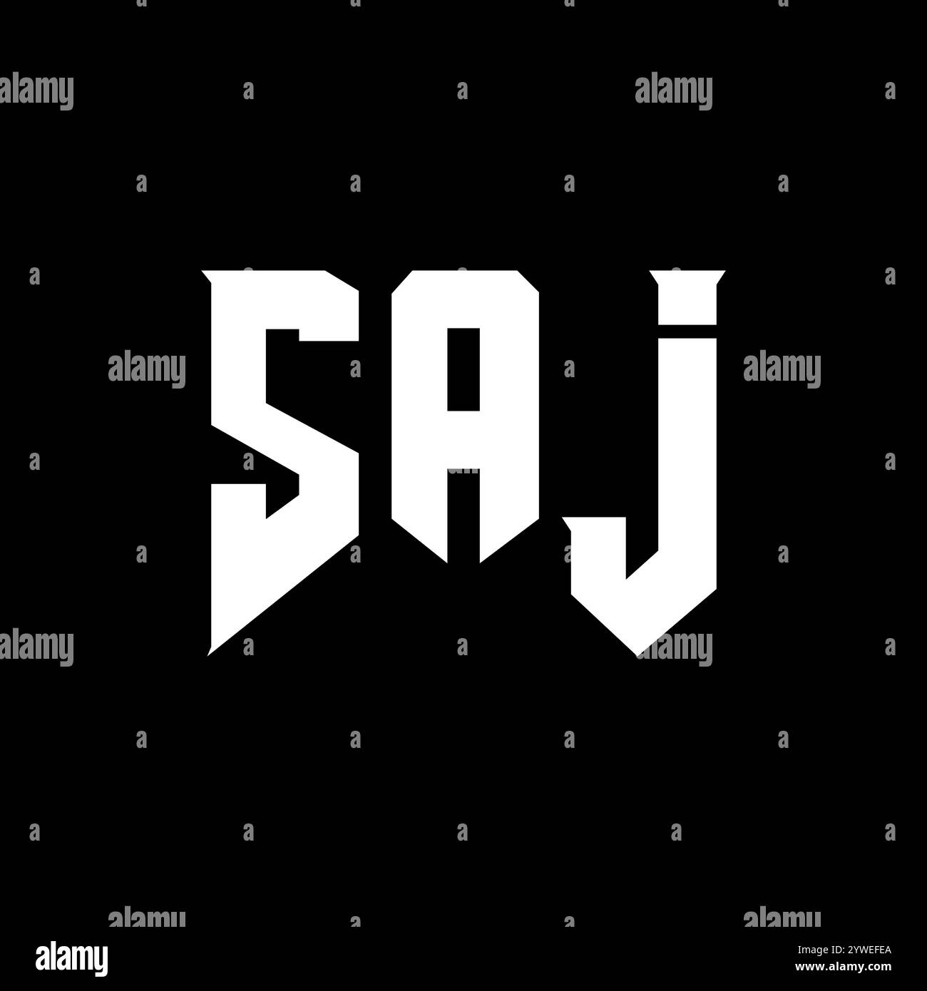 SAJ letter logo design for technology company. SAJ logo design black and white color combination ...