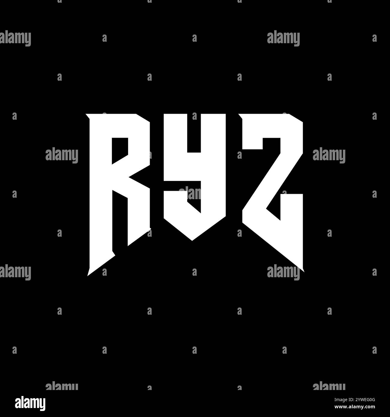 RYZ letter logo design for technology company. RYZ logo design black ...