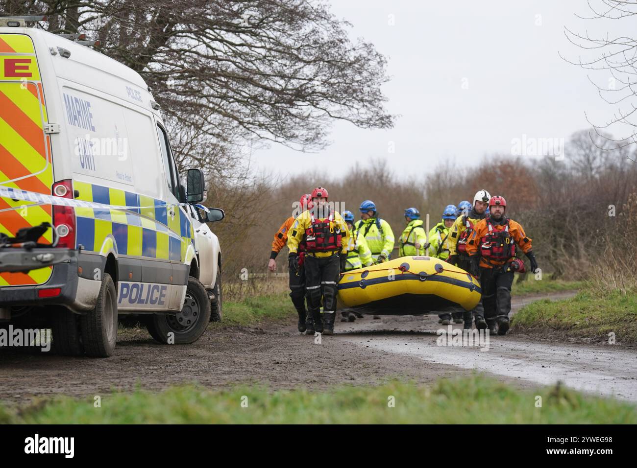 Members of a search and rescue team arrive at the scene at Abberwick ...