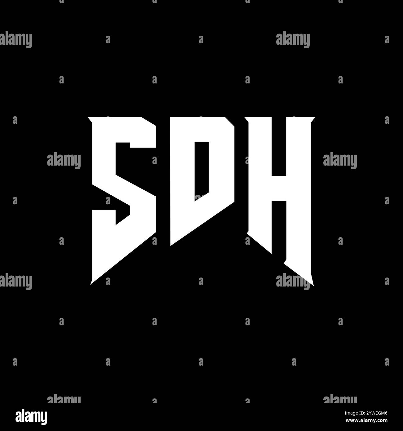 SDH letter logo design for technology company. SDH logo design black and white color combination ...