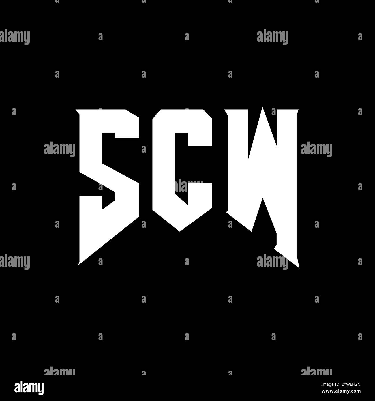 SCW letter logo design for technology company. SCW logo design black ...
