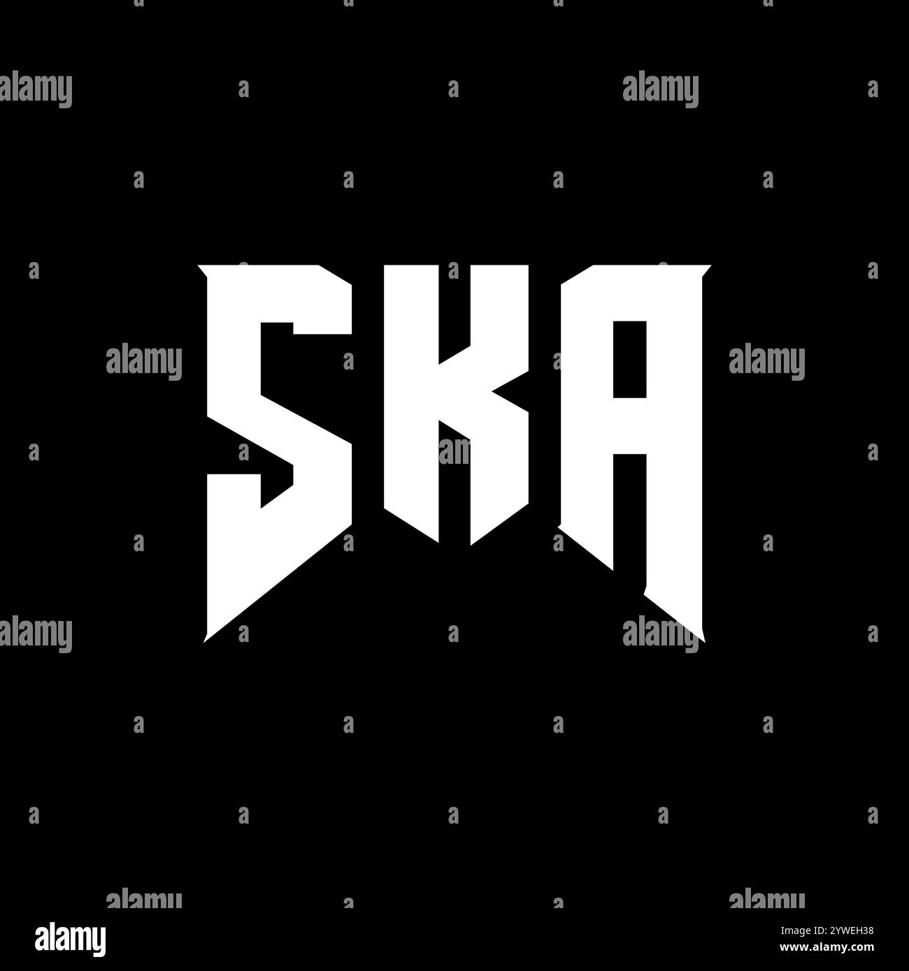 SKA letter logo design for technology company. SKA logo design black and white color combination ...