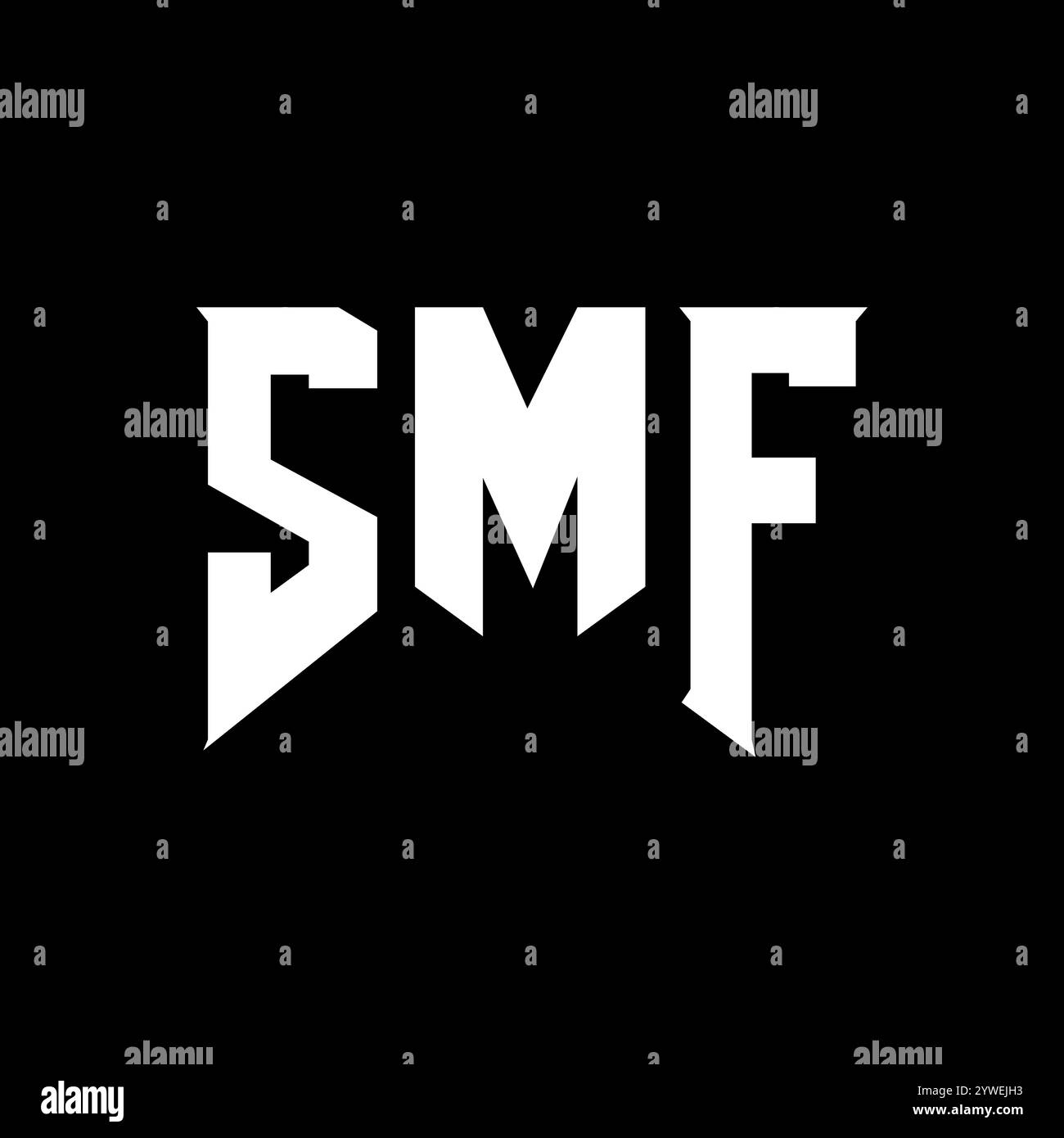 SMF letter logo design for technology company. SMF logo design black and white color combination ...