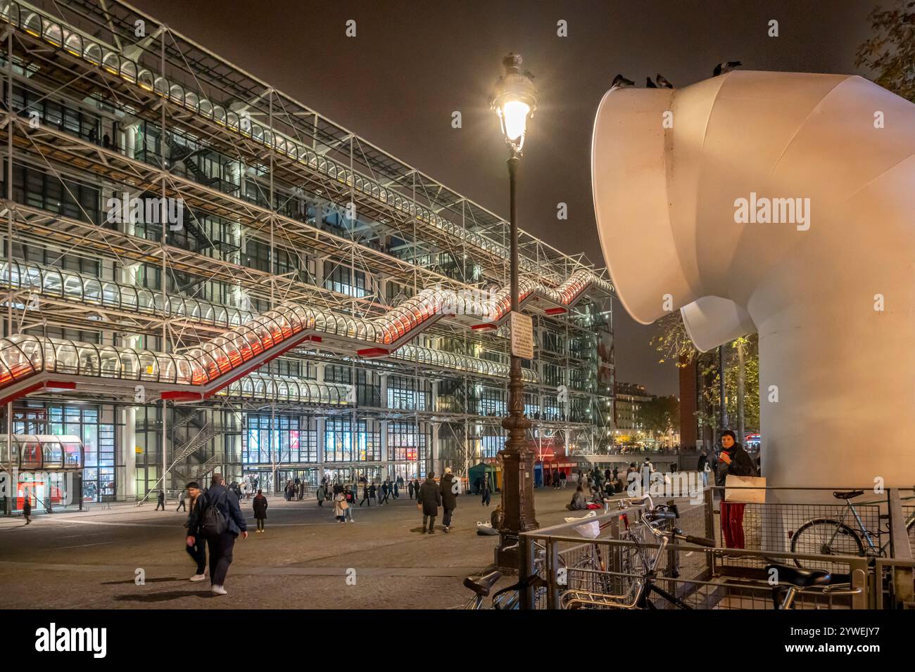 Paris, France - 11 09 2024: The Centre Pompidou: View of the facade of ...