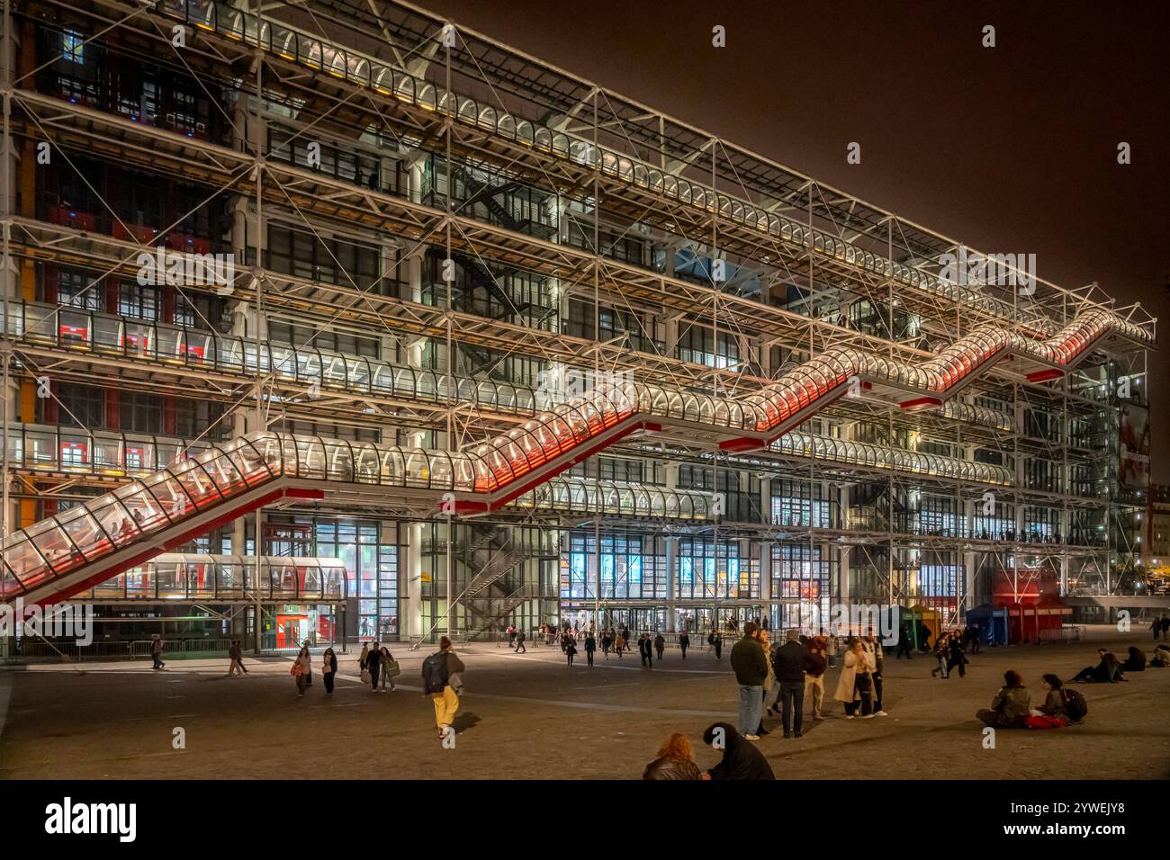 Paris, France - 11 09 2024: The Centre Pompidou: View of the facade of ...