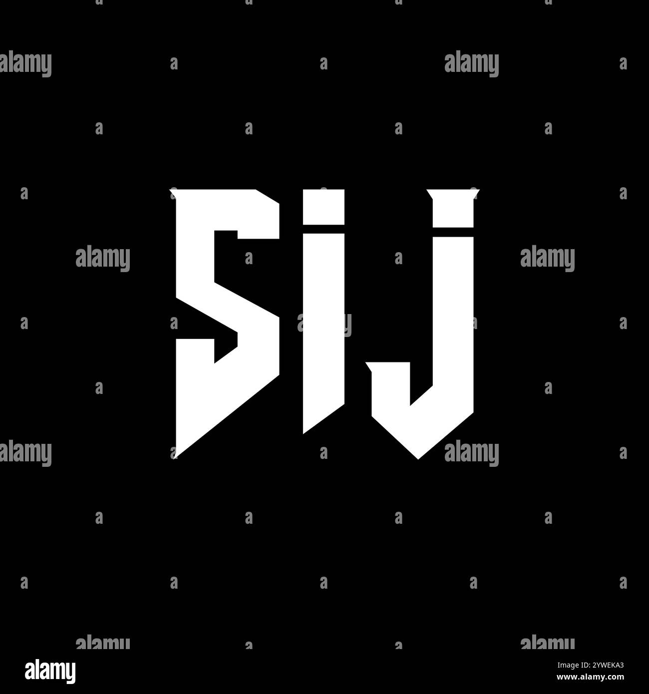 SIJ letter logo design for technology company. SIJ logo design black ...