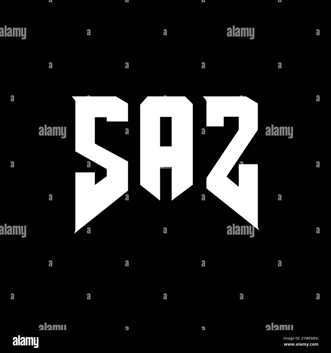 SAZ letter logo design for technology company. SAZ logo design black ...