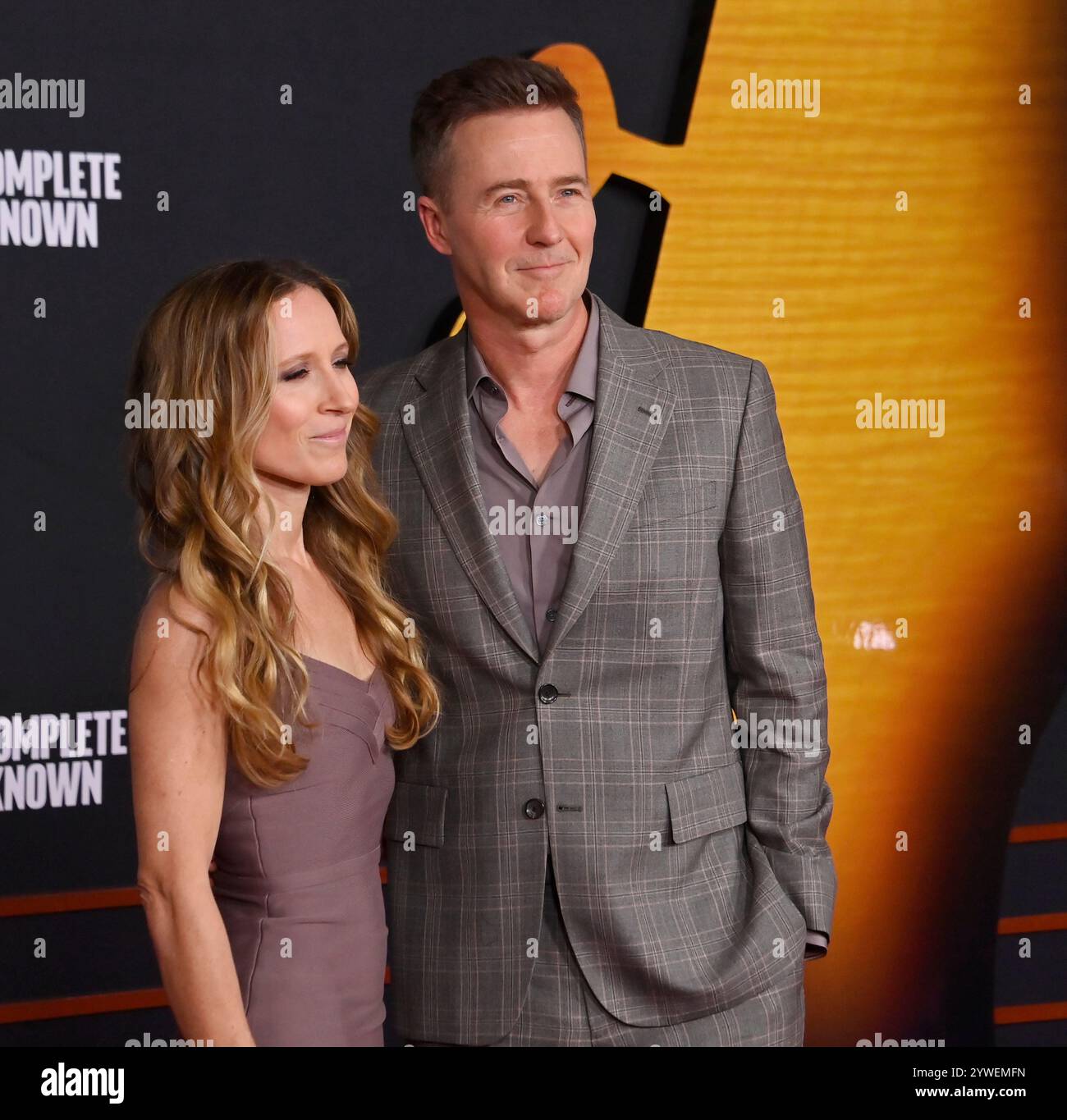 Cast member Ed Norton (R) and his wife Shauna Robertson attend the ...