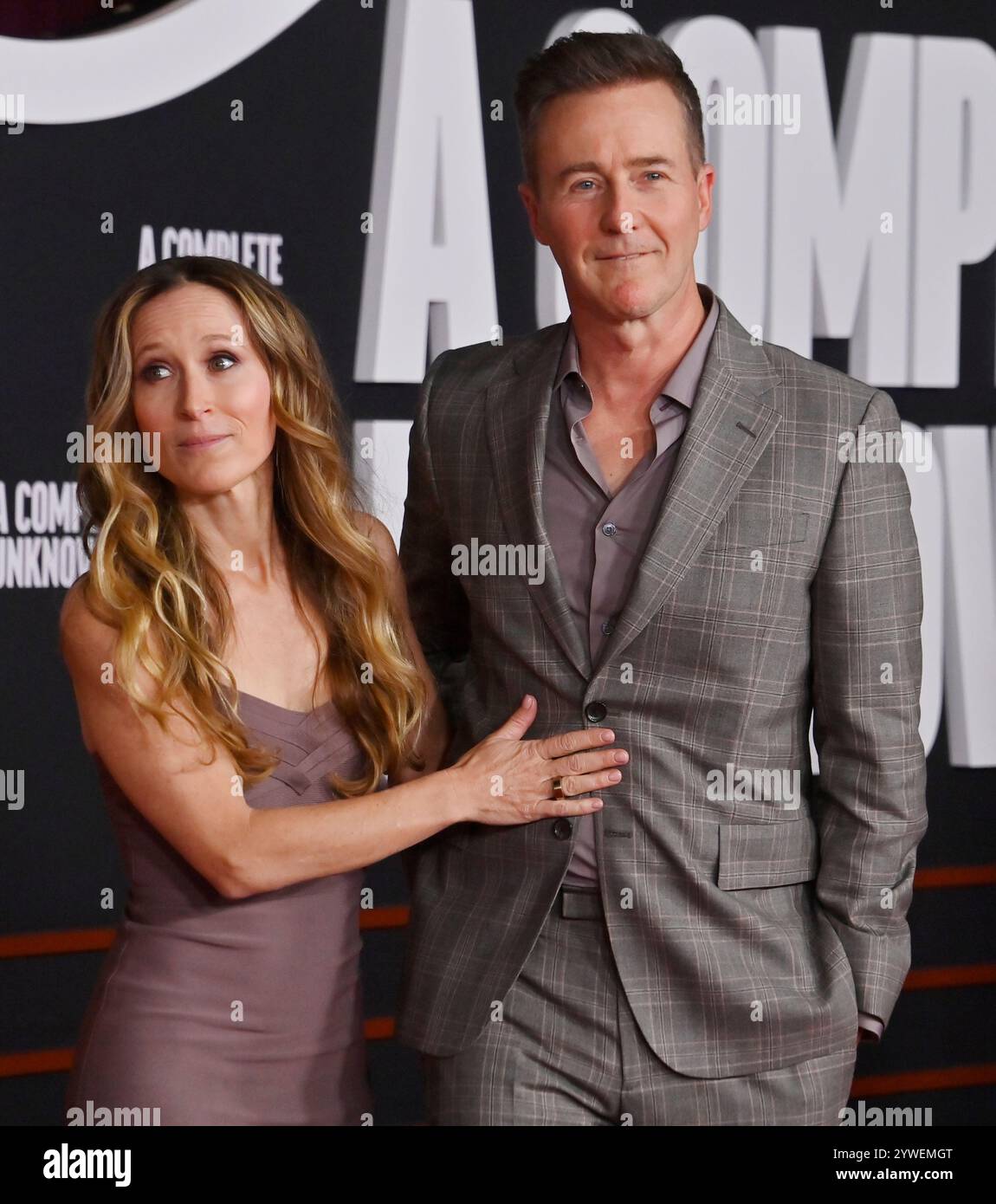 Cast member Ed Norton (R) and his wife Shauna Robertson attend the ...