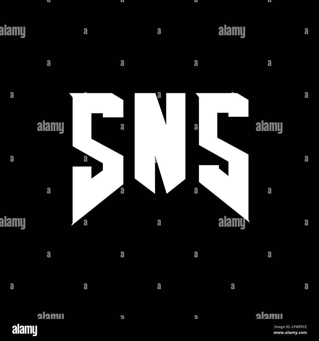 SNS letter logo design for technology company. SNS logo design black and white color combination ...