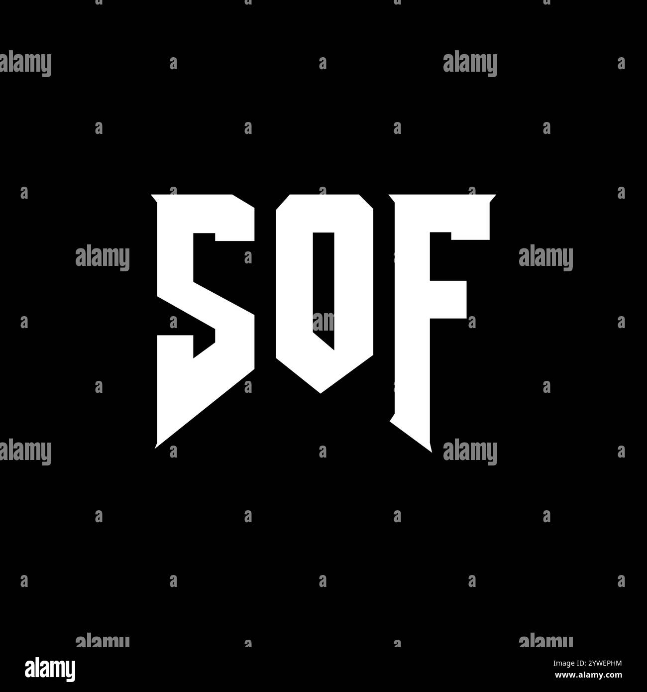 SOF letter logo design for technology company. SOF logo design black and white color combination ...